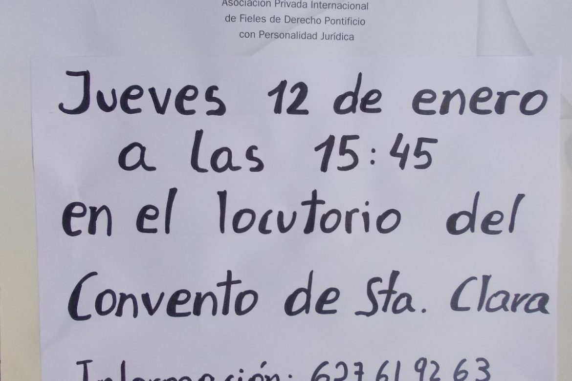El próximo jueves 12 de Enero comienzan los talleres de Oración y Vida ...